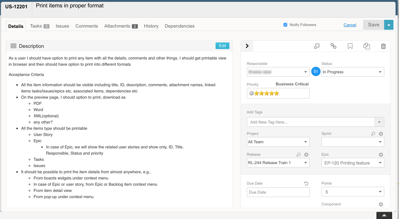 Jira User Story Template